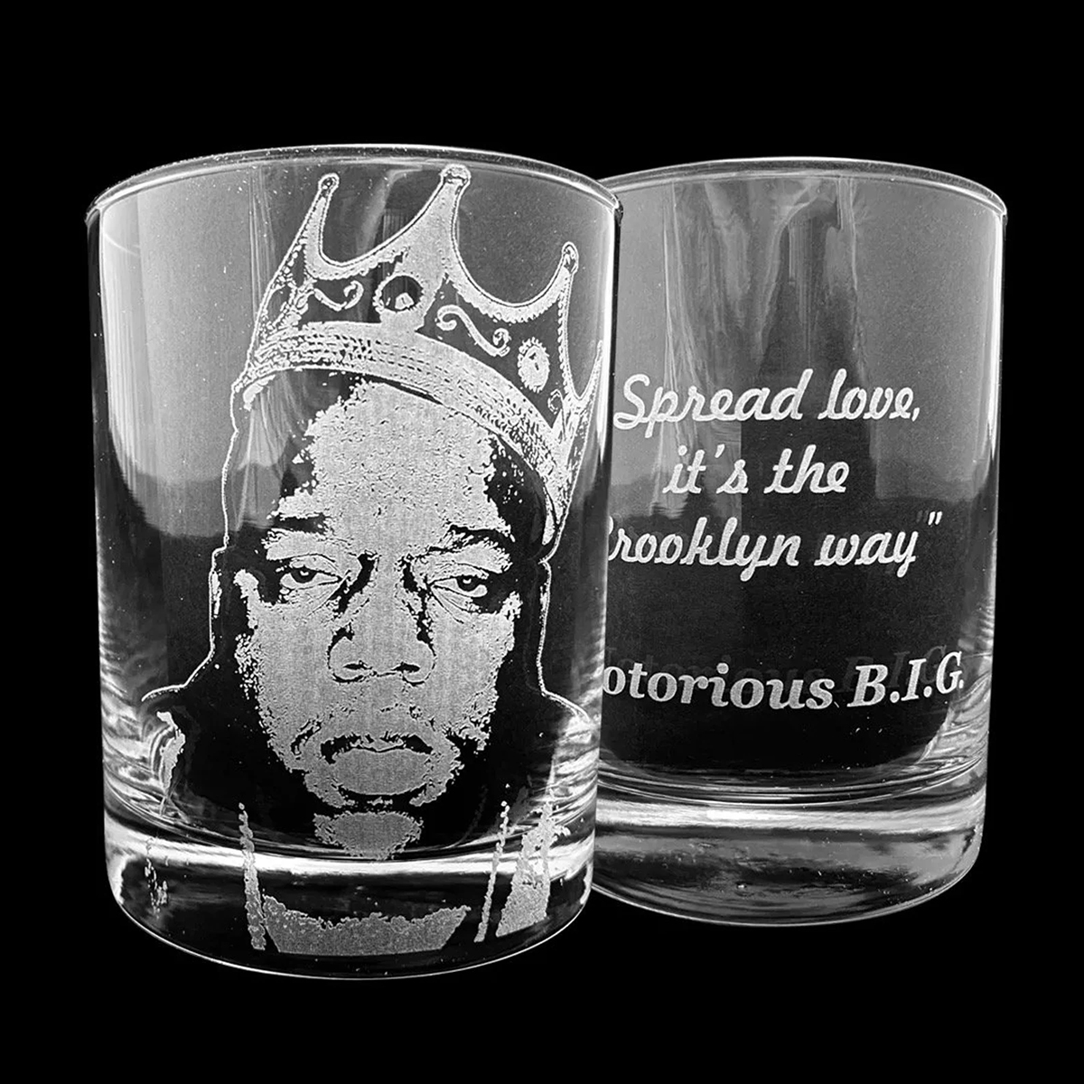 Notorious B.I.G. Rocks Glass - Fly Dialogue